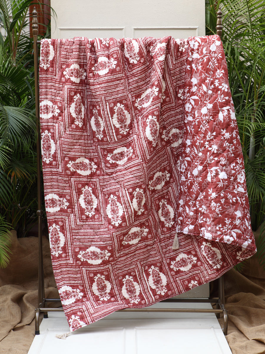 Ruby Reversible Silk Cotton Quilt – vVyom